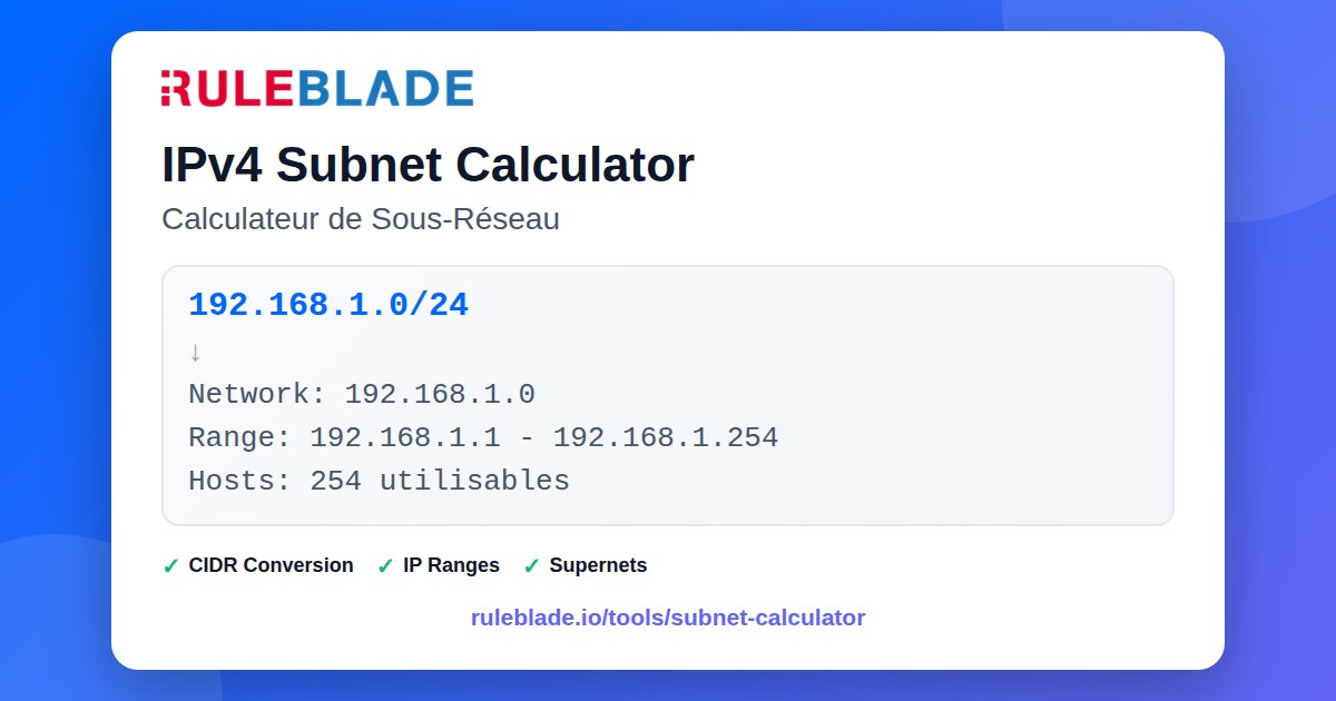 IPv4 Subnet Calculator - CIDR & Netmask Tool - Ruleblade